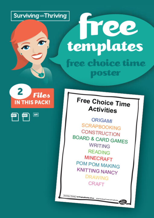 Classroom Management – Free Choice Time Poster – Surviving and Thriving